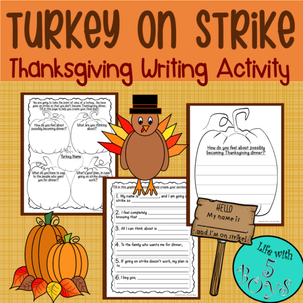 Turkey on Strike Thanksgiving Writing Activity - Made By Teachers