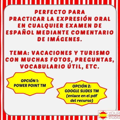 AP SPANISH SPEAKING EXAM PREPARACIÓN PARA EXAMEN ORAL VACACIONES Y ...