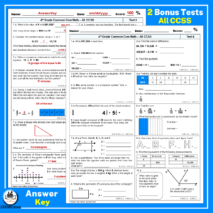 4th Grade Math Spiral Review Worksheets - Quarter 2 | Made By Teachers