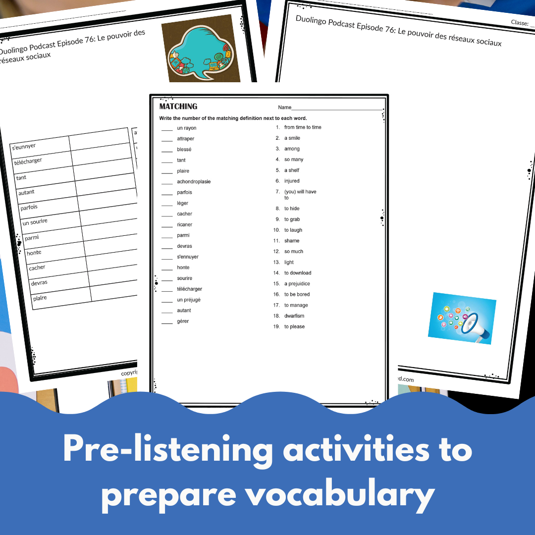 Activities for French Podcast Episode 76: Le Pouvoir des réseaux ...
