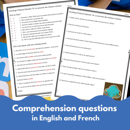 Activities for French Podcast Episode 76: Le Pouvoir des réseaux ...