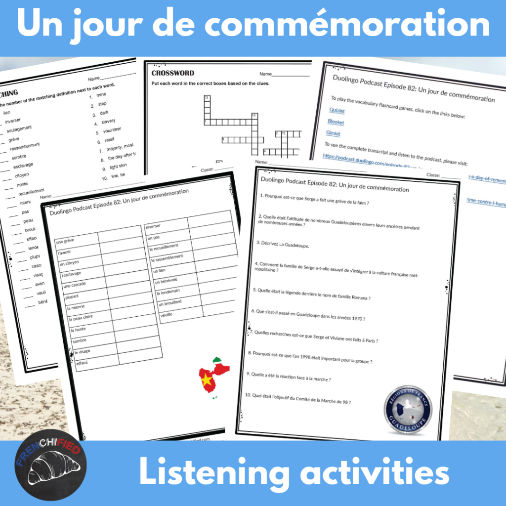 Activities to accompany French Duolingo Podcast Episode 78: L'art de la ...