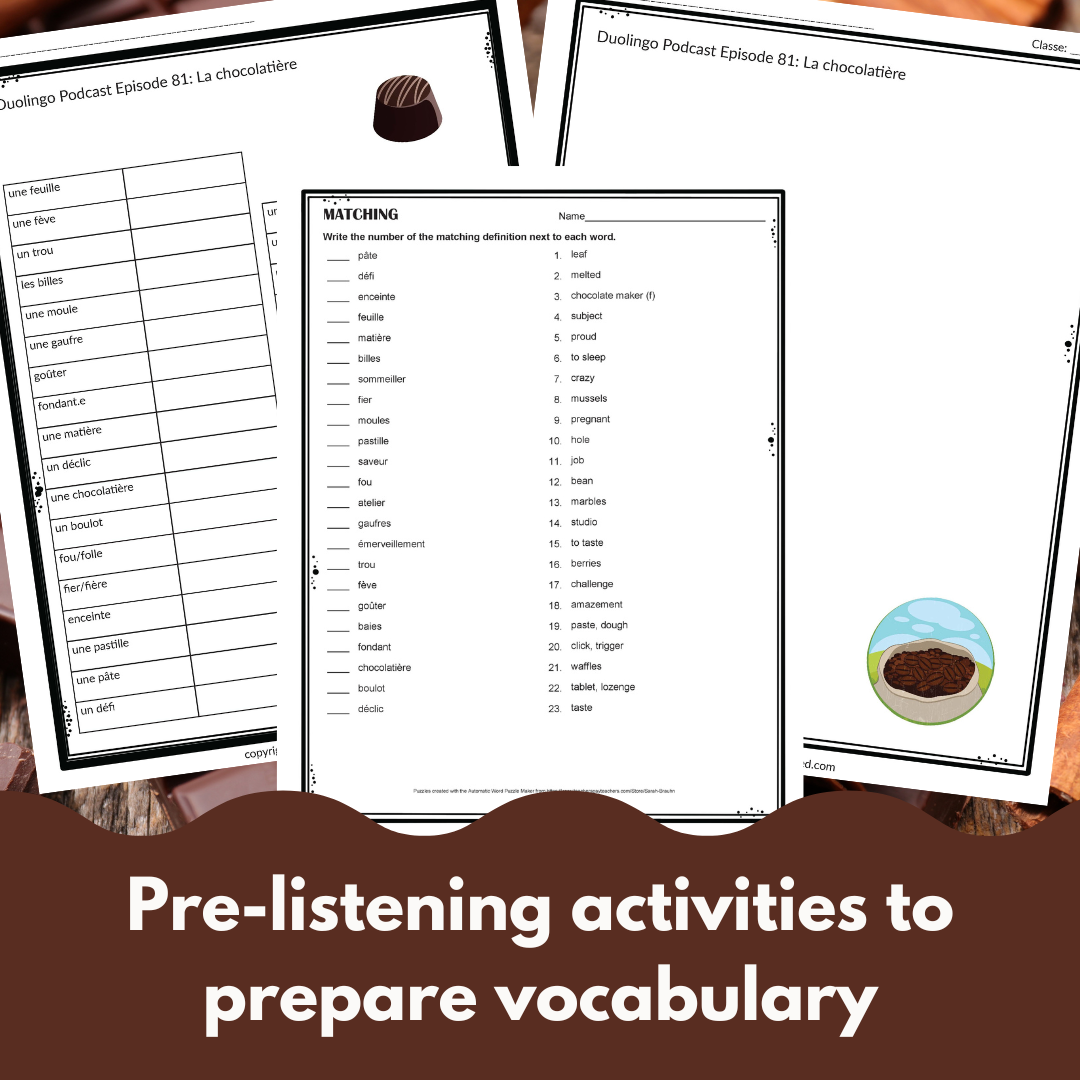 Activities to accompany French Duolingo Podcast Episode 81: La ...