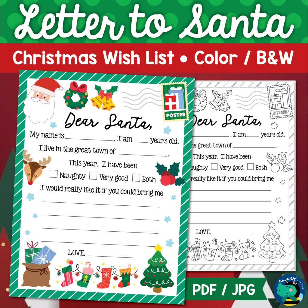 Letter to Santa | Christmas Wish list | Christmas Letter Printable For ...