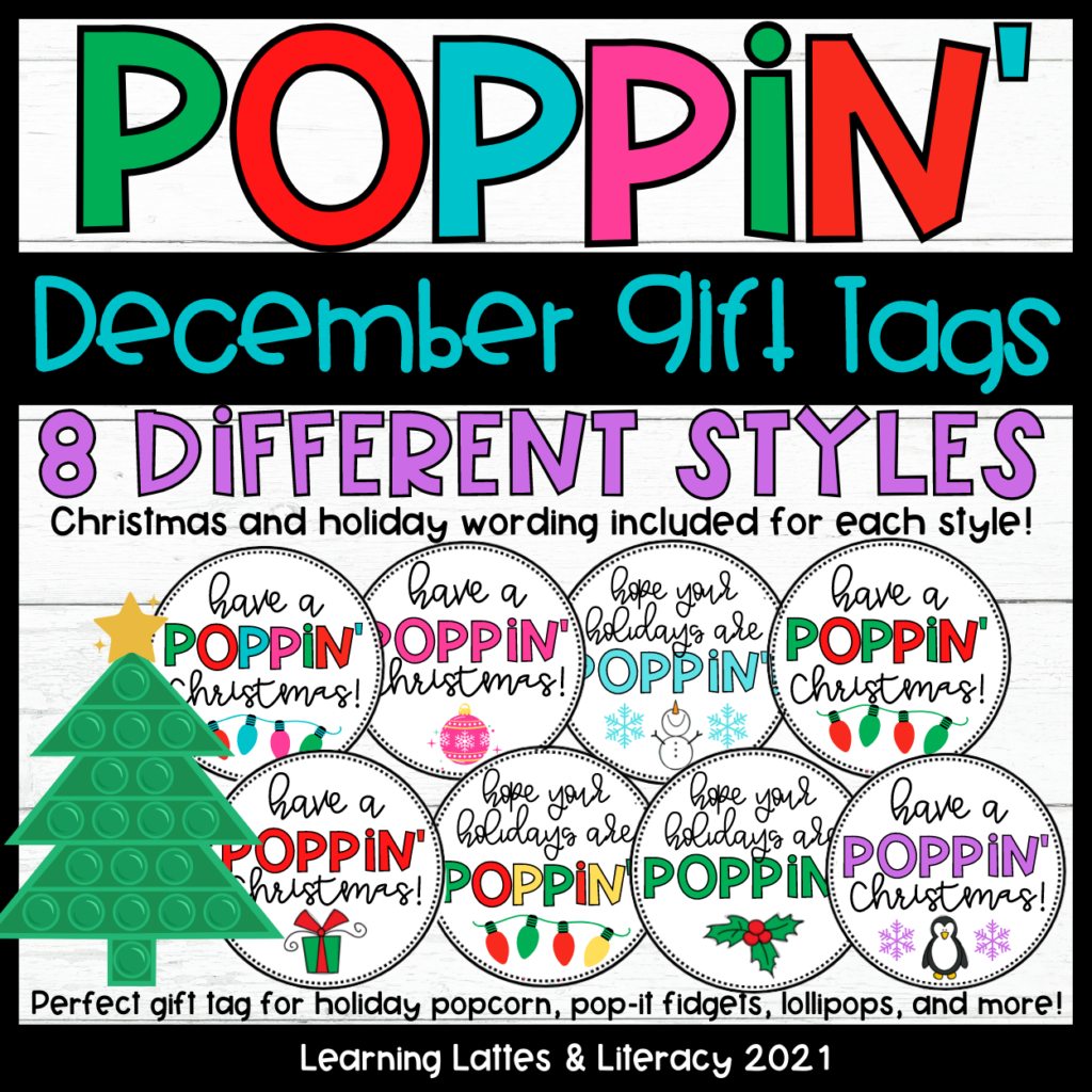 Poppin Christmas Tags Pop-it Popcorn Blow Pop Holiday Student Teacher ...