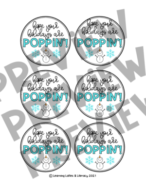 Poppin Christmas Tags Pop-it Popcorn Blow Pop Holiday Student Teacher ...