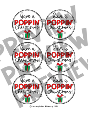 Poppin Christmas Tags Pop-it Popcorn Blow Pop Holiday Student Teacher ...