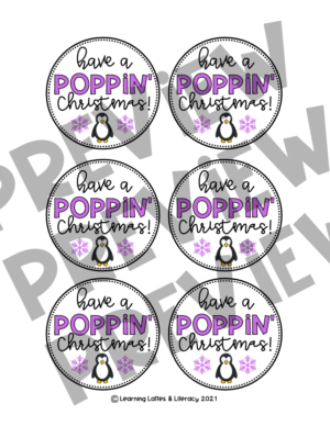 Poppin Christmas Tags Pop-it Popcorn Blow Pop Holiday Student Teacher ...