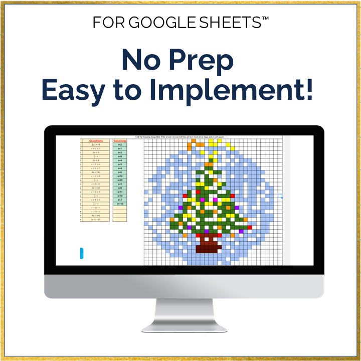 Math Solving One Step Inequalities Christmas Pixel Art Activity | Made ...