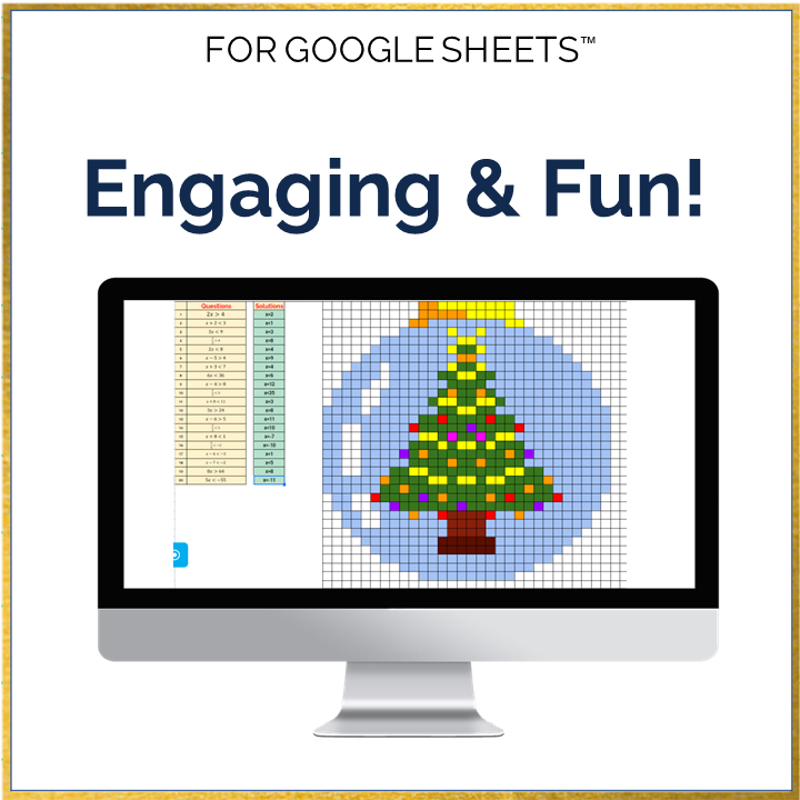 Math Solving One Step Inequalities Christmas Pixel Art Activity | Made ...