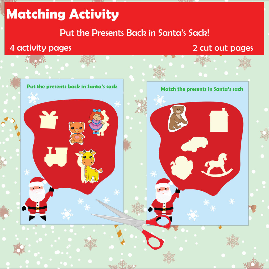 Christmas Match Activity - Cut and Paste Matching Printable | Made By ...
