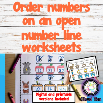 Order numbers on an open number line worksheets | Made By Teachers