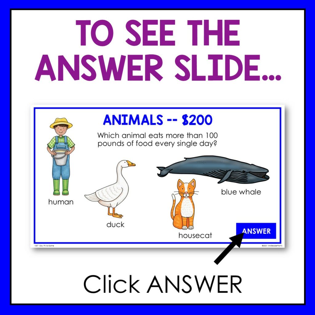100th Day of School - PowerPoint Trivia Game - The Number 100 | Made By ...
