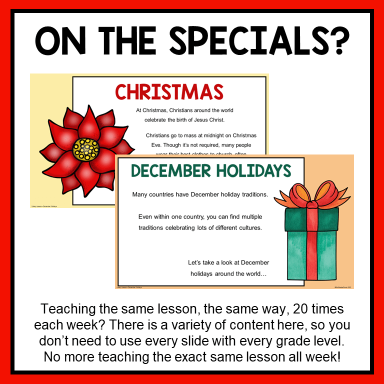 Winter Holidays Library Lesson - Christmas Around the World - Hanukkah ...