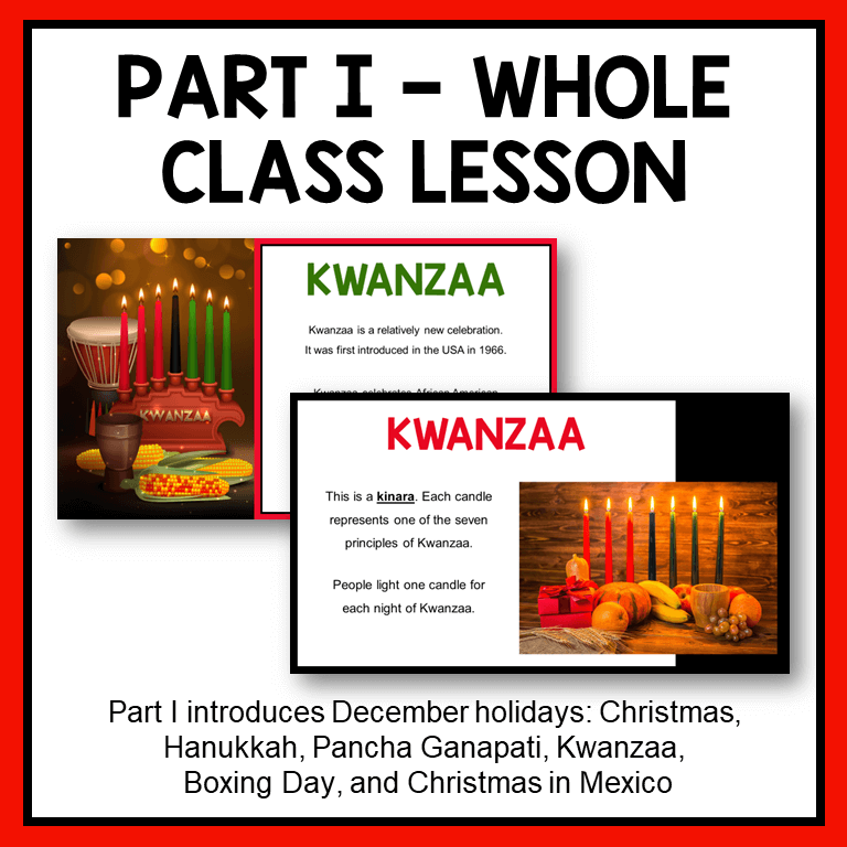Winter Holidays Library Lesson - Christmas Around the World - Hanukkah ...