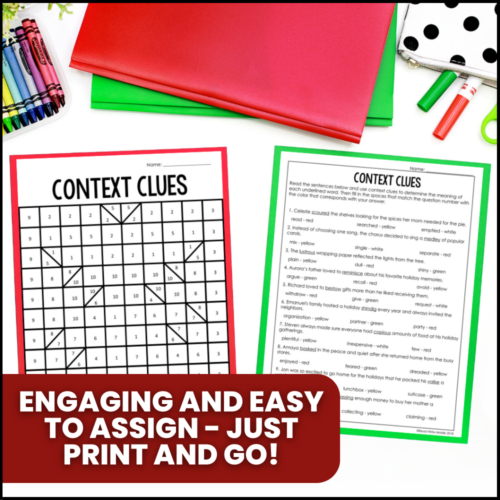 Christmas Context Clues Color By Number - Made By Teachers