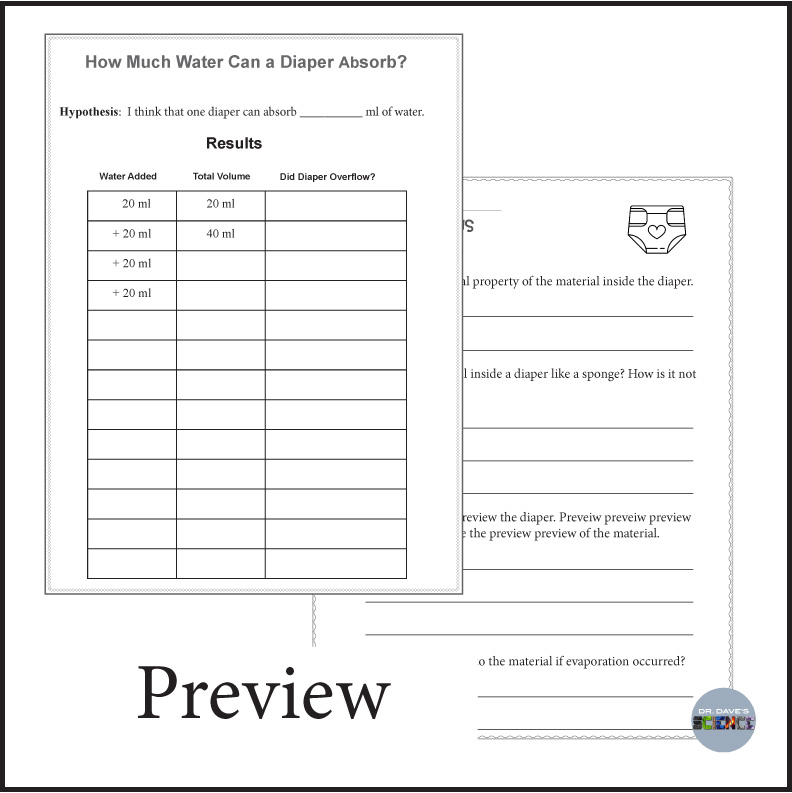 Diaper Science Hands-on Science Activity | Made By Teachers