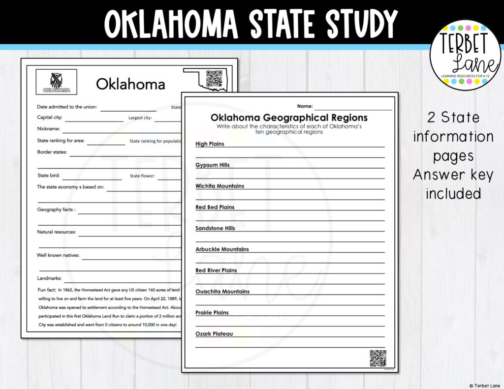 Oklahoma State Study with QR Codes | Made By Teachers