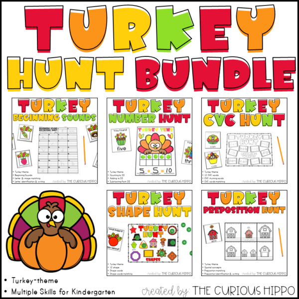 Turkey Hunt Activities for Kindergarten | Made By Teachers