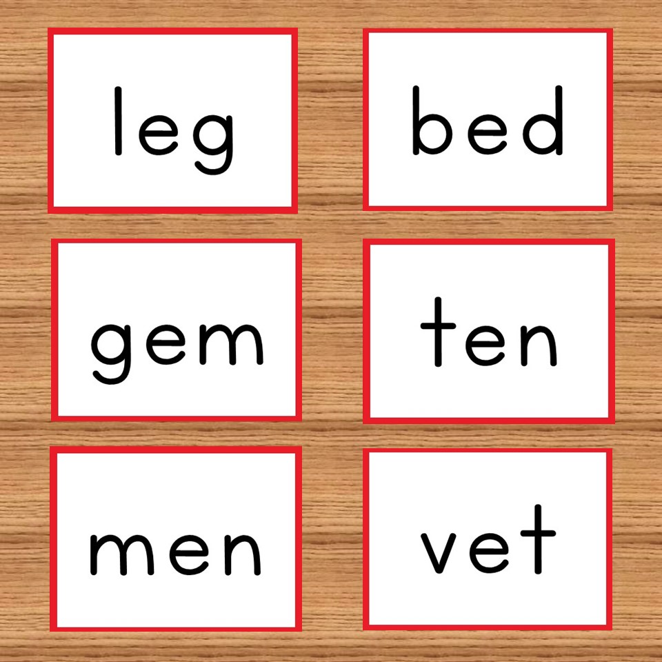 Short Vowel Flash Cards and Picture Cards - Short e | Made By Teachers