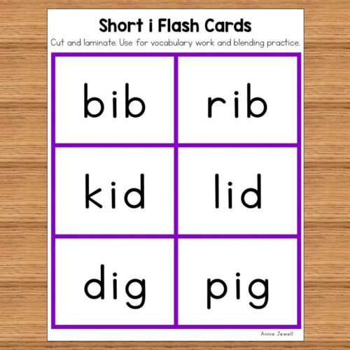 Short Vowel Flash Cards and Picture Cards - Short i | Made By Teachers