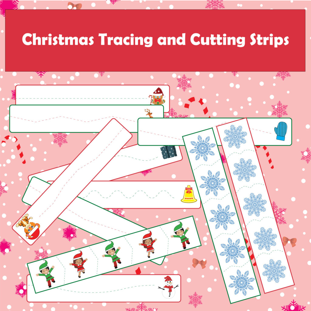 Christmas Tracing and Cutting Strips, Fine Motor Skills - Made By Teachers