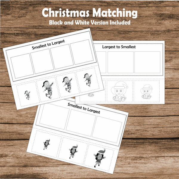 Christmas Size Ordering, Order by Size Math Centres, Christmas Cut and ...