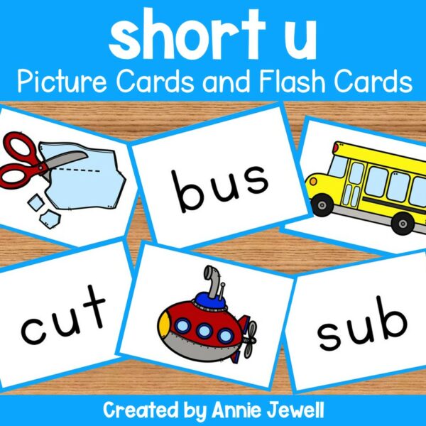 Short Vowel Flash Cards and Picture Cards - Short u | Made By Teachers