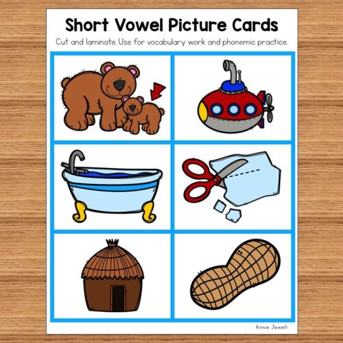 Short Vowel Flash Cards and Picture Cards - Short u | Made By Teachers