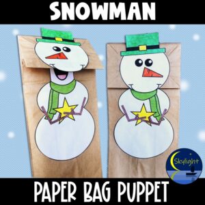 Snowman Paper Bag Puppet Craft Activity for Winter | Made By Teachers