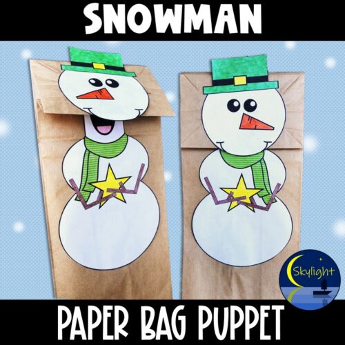 Snowman Paper Bag Puppet Craft Activity for Winter | Made By Teachers