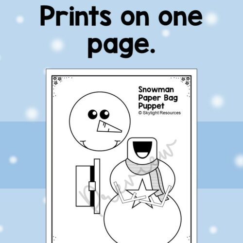 Snowman Paper Bag Puppet Craft Activity for Winter | Made By Teachers