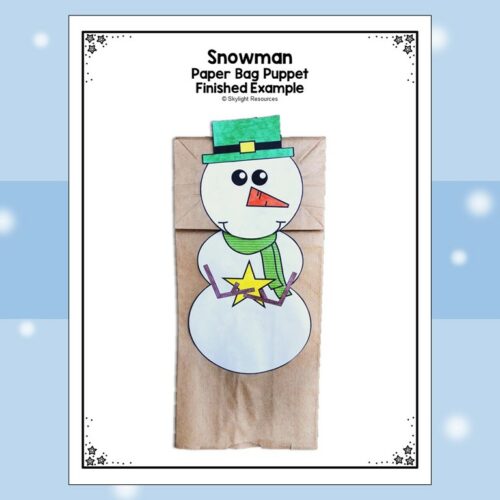 Snowman Paper Bag Puppet Craft Activity for Winter | Made By Teachers