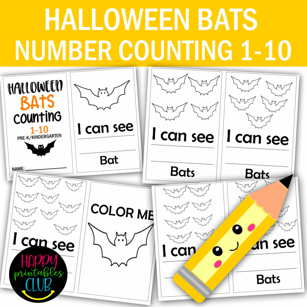 Halloween Bats Counting 1-10 Pre-K/ Kindergarten I Halloween Activity ...
