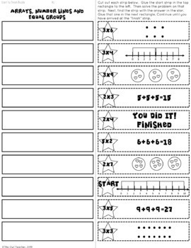 Multiplication Arrays, on a Number Line, Equal Groups Math Puzzles ...