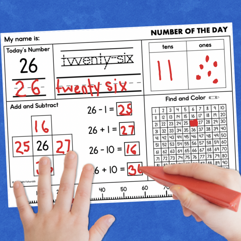 1st Grade Number of the Day Worksheets 2-Digit Numbers Tens and Ones ...