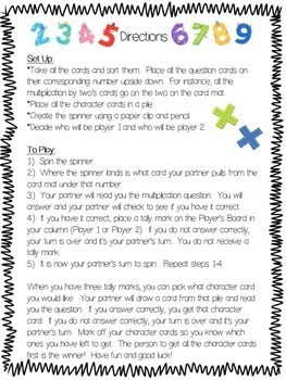 Multiplication Fact Fluency Practice Game for Multiplication Math ...