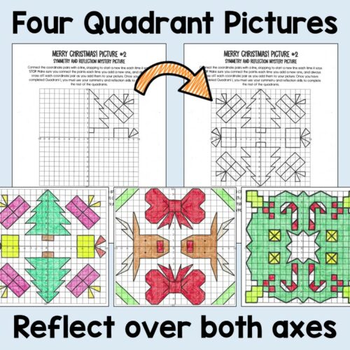 CHRISTMAS BUNDLE Coordinate Plane Symmetry Graphing Pictures | Made By ...