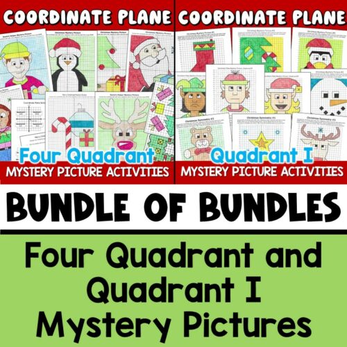 Christmas BIG BUNDLE of Coordinate Plane Mystery Graphing Picture ...