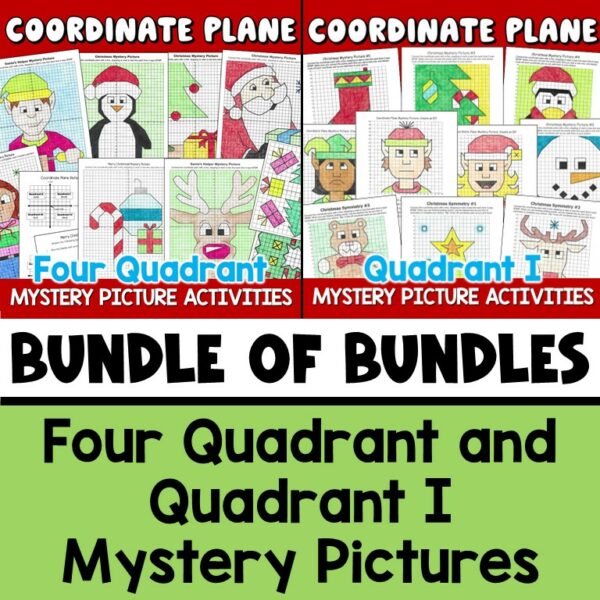 Christmas BIG BUNDLE of Coordinate Plane Mystery Graphing Picture ...