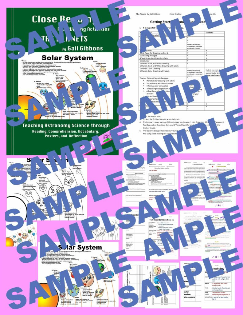 Close Reading: THE PLANETS by Gail Gibbons | Made By Teachers