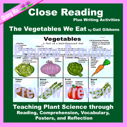 Close Reading: The Vegetables We Eat by Gail Gibbons | Made By Teachers