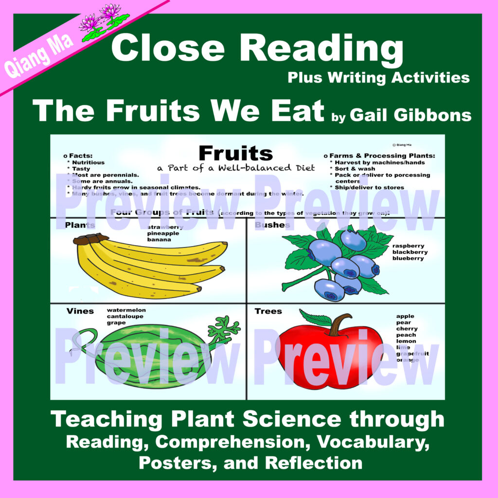 Close Reading: The Fruits We Eat by Gail Gibbons | Made By Teachers