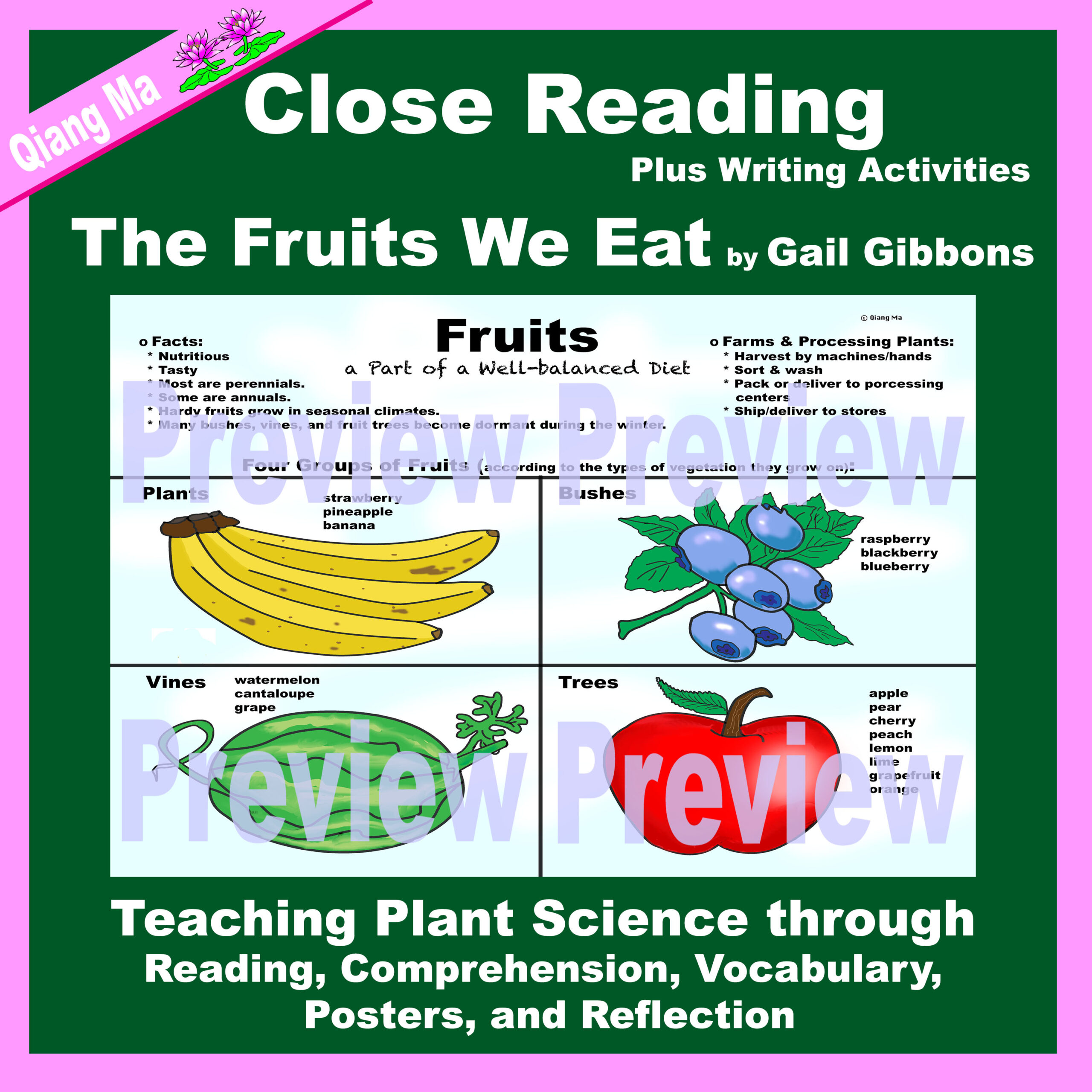 Close Reading: The Fruits We Eat by Gail Gibbons | Made By Teachers