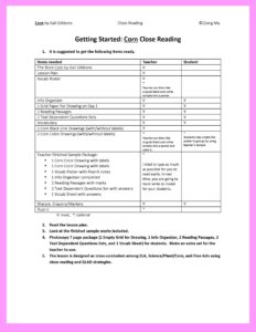 Close Reading: Corn by Gail Gibbons | Made By Teachers