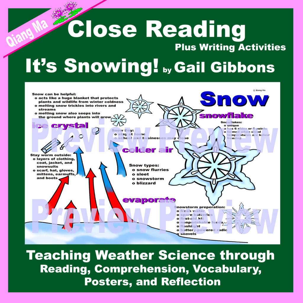 Close Reading: It's Snowing! by Gail Gibbons | Made By Teachers