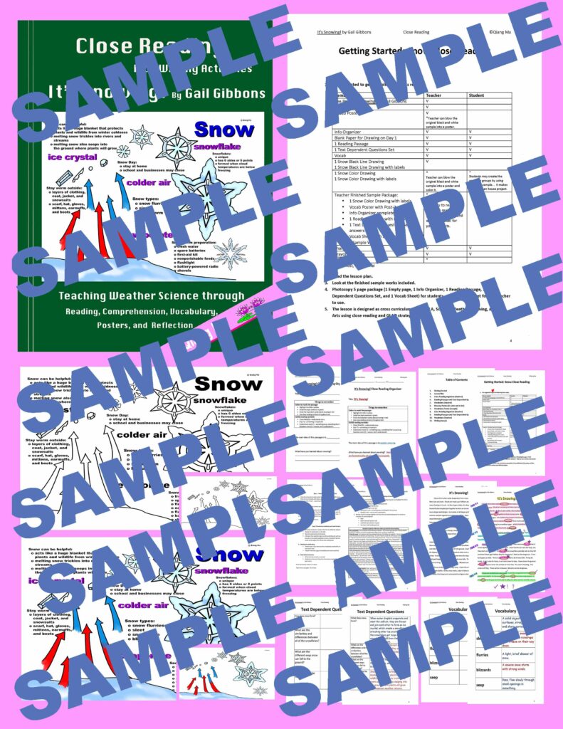 Close Reading: It's Snowing! by Gail Gibbons | Made By Teachers