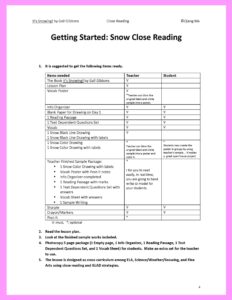 Close Reading: It's Snowing! by Gail Gibbons | Made By Teachers