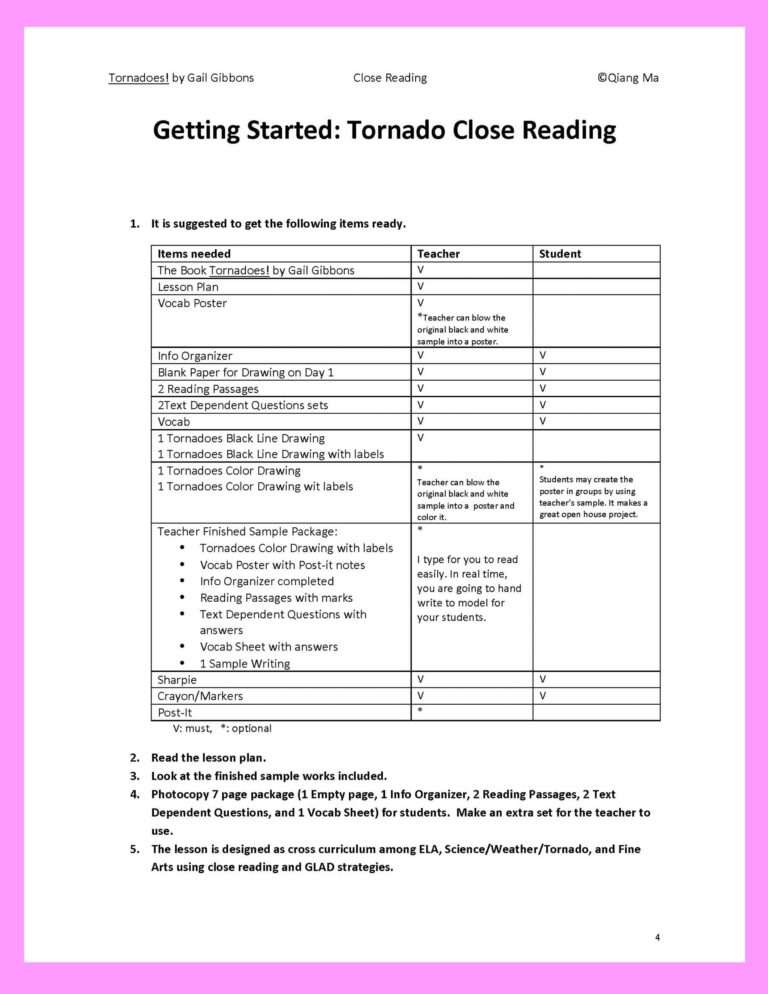 Close Reading: Tornadoes! by Gail Gibbons - Made By Teachers