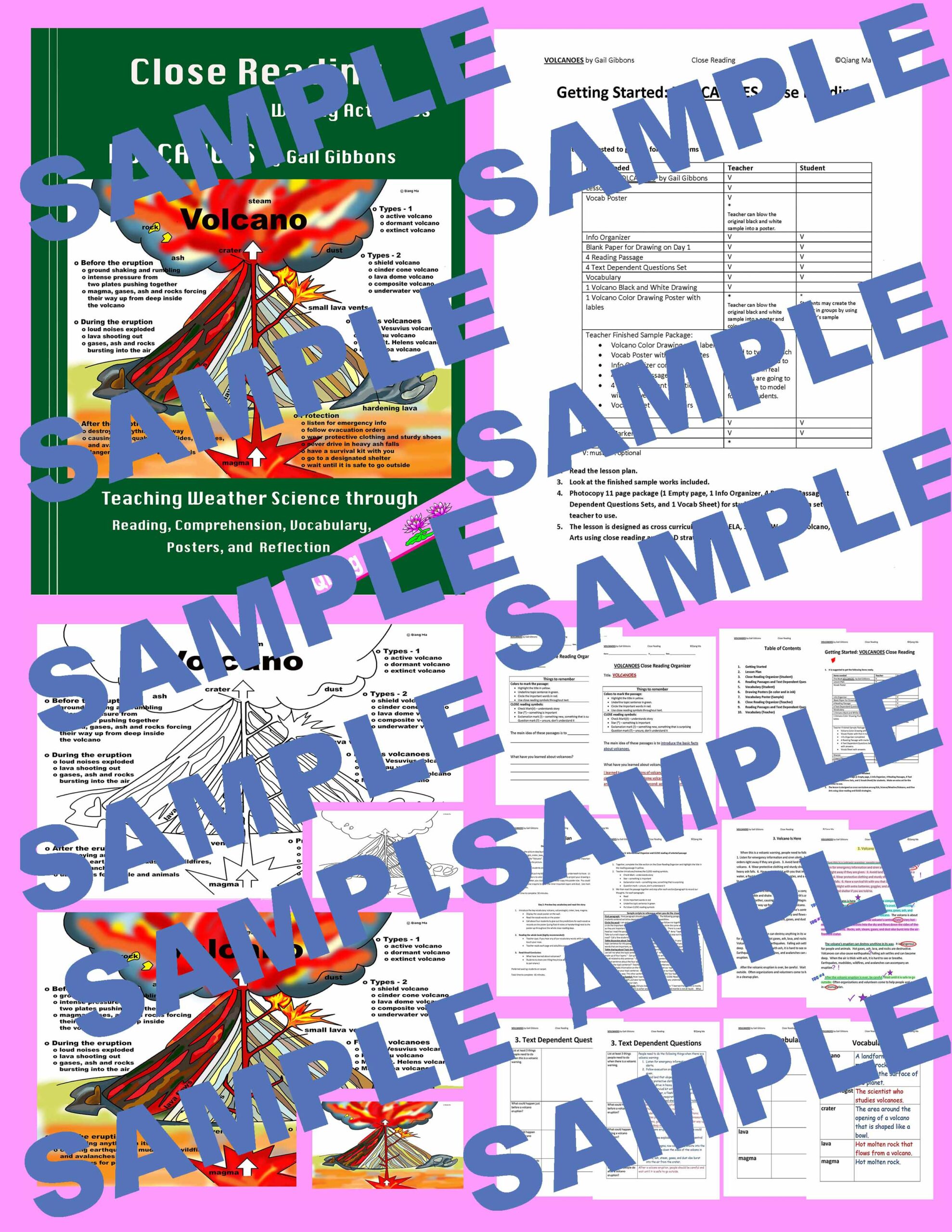 Close Reading: VOLCANOES by Gail Gibbons | Made By Teachers